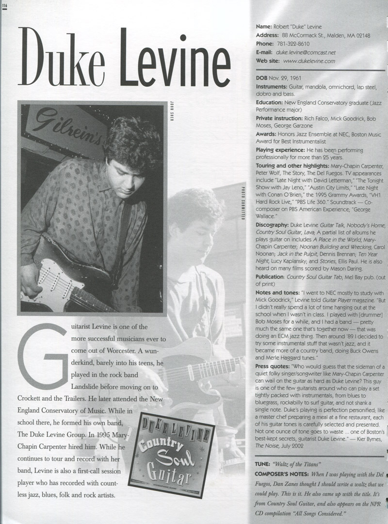 Duke Levine - Jazz History Database
