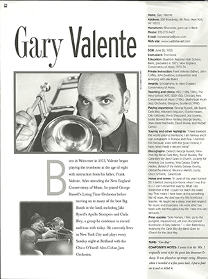 Gary Valente - Jazz History Database